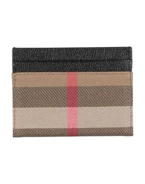 Burberry Cardholder Cotton, Leather - Black
