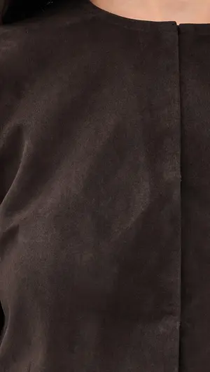 Vince Collarless Cropped Suede Jacket