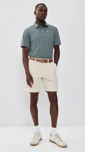 QUIET GOLF Sunny Stripe Polo