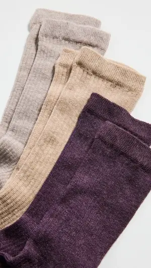 STEMS Cashmere Socks 3 Pack - Heliotrope
