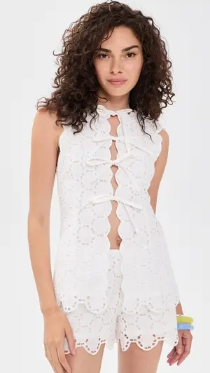 SIMONMILLER Delilah Eyelet Tie Top