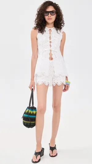 SIMONMILLER Delilah Eyelet Tie Top