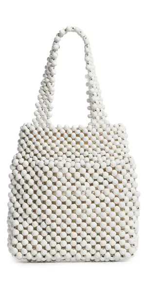 BEMBIEN Maris Beaded Bag - Cream