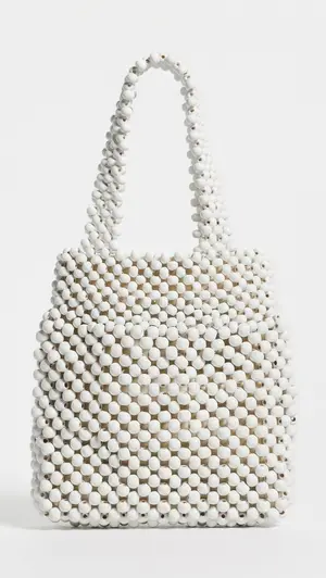 BEMBIEN Maris Beaded Bag - Cream