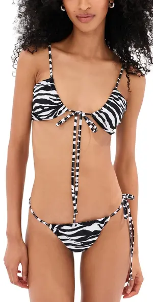 Attico Zebra Bikini Set - White/black
