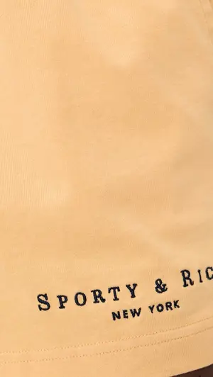 SPORTY & RICH Title Embroidered Disco Shorts