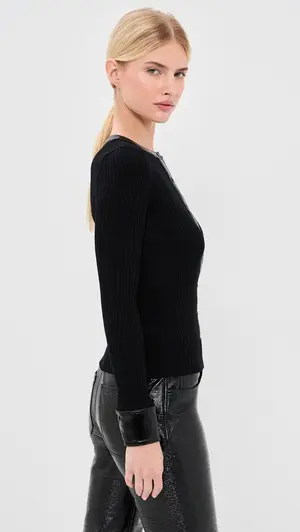 COURREGES Contrasted Vinyl Cardigan