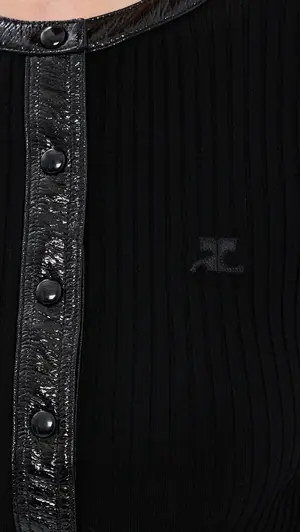 COURREGES Contrasted Vinyl Cardigan