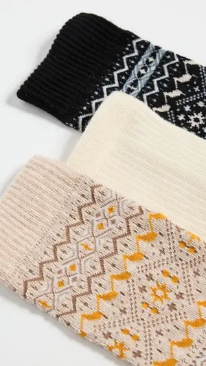 STEMS Snowflake Cashmere Socks 3 Pack