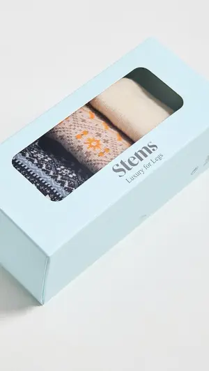 STEMS Snowflake Cashmere Socks 3 Pack