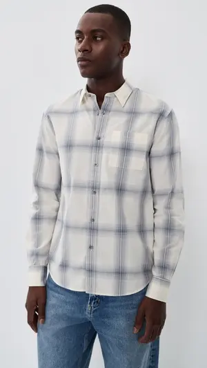 Vince Townes Plaid Long Sleeve Shirt