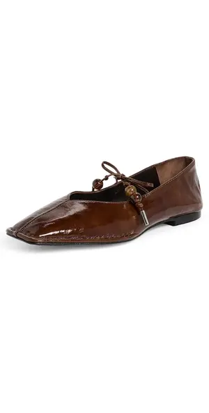 ALOHAS Sway Beads Leather Ballet Flats