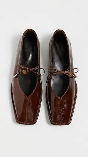 ALOHAS Sway Beads Leather Ballet Flats