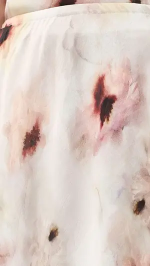 Vince Watercolor Floral Slip Skirt