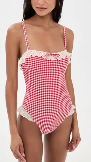 MONTCE Micro Gingham Jacelyn Ruffle One Piece