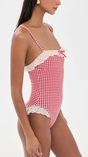 MONTCE Micro Gingham Jacelyn Ruffle One Piece