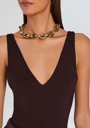 SANS FAFF Plunge V Bodysuit - Espresso