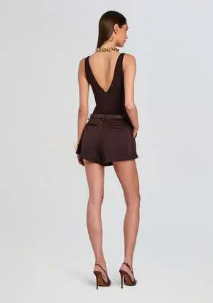 SANS FAFF Plunge V Bodysuit - Espresso