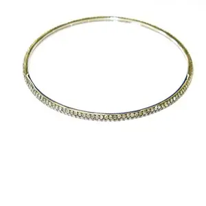ARTISAN Diamond Tennis Bangle Bracelet In 14k Gold - White
