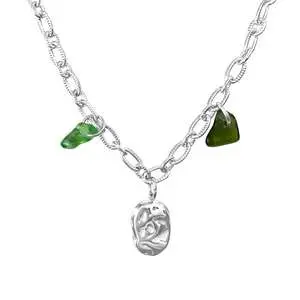 GLASSTYK Rocky Charm Bracelet With Sea Glass Accents - Green