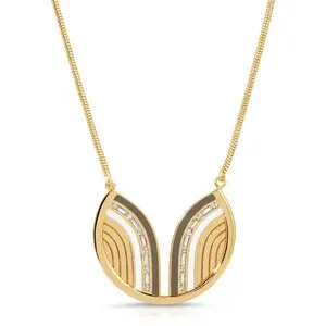 GLAMROCKS JEWELRY South Beach Necklace- Grey/white