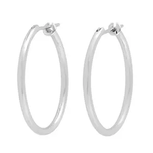 ARTISAN Classic Hoop Earrings In 18k Gold - White