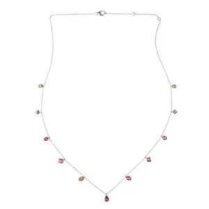 ARTISAN White / Brown Ice Diamond Multi-shape Station Necklace In 18k White Gold - White/brown