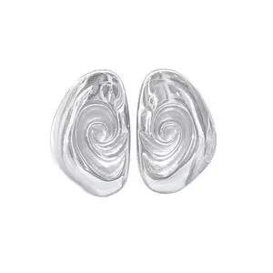 GLASSTYK Oyster Earrings Steel - Silver