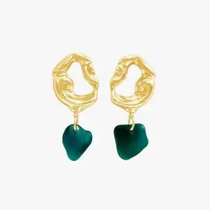 GLASSTYK Nazare Earrings Gold - Blue