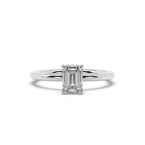 ARTISAN 14k Gold Cocktail Ring With Baguette Lab-grown Diamond - White