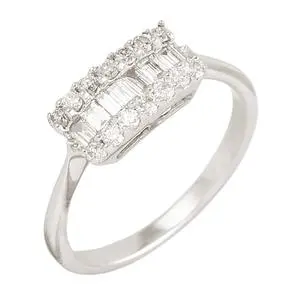 ARTISAN Baguette Diamond Cluster Ring In 18k Gold - White