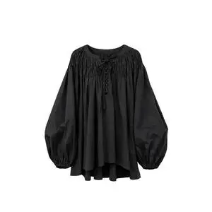 MUTE BY JL Gathered Blouse - Black