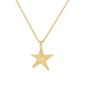 GLASSTYK Starfish Pendant Necklace - Gold