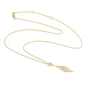 ARTISAN White / Yellow Baguette Diamond Geometric Drop Necklace In 18k Yellow Gold - White/yellow