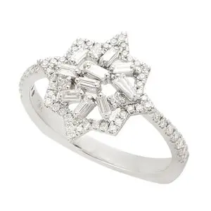 ARTISAN Diamond Starburst Cluster Ring In 18k Gold - White