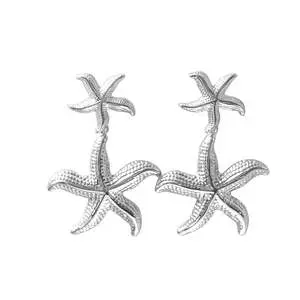 GLASSTYK Starfish Earrings Steel - Silver