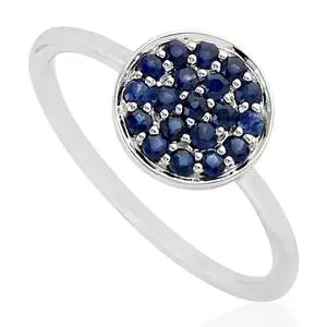 ARTISAN White / Blue Blue Sapphire Cluster Ring In 18k White Gold - White/blue