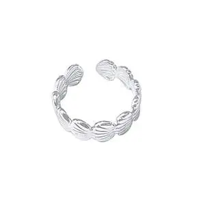 GLASSTYK Shells Ring In Stainless Steel - Silver