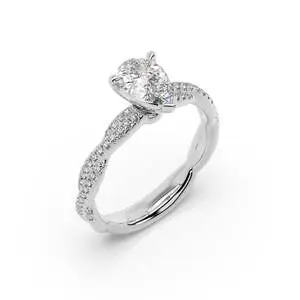 ARTISAN 14k Gold Shank Ring With Lab-grown Diamond - White