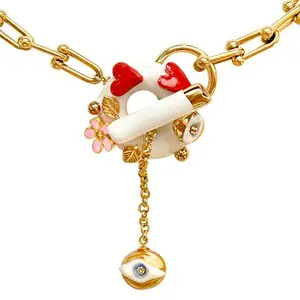 SCULP White / Gold Max Om Choker Golden Necklace - White/gold
