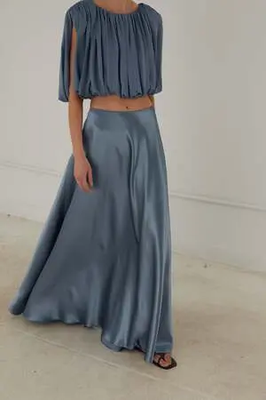 HEIRLOME Antonia Silk Satin Maxi Skirt