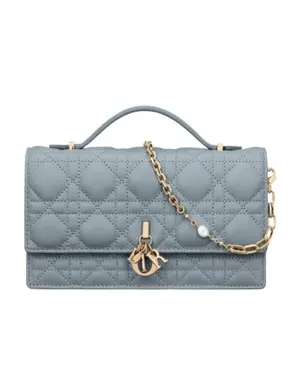 Dior Lady Top Handle Clutch - Gray