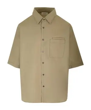 LEMAIRE Button-up Curved Hem Shirt - Nude