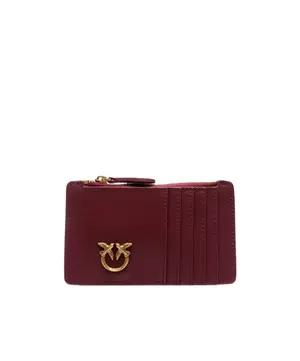 Pinko Logo Plaque Zipped Purse - Brown