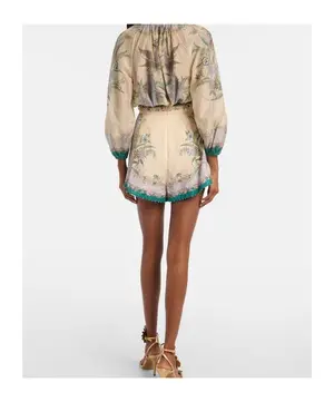 Zimmermann Printed Linen Shorts