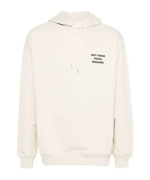 Drole De Monsieur Printed Hooded Hoodie - White