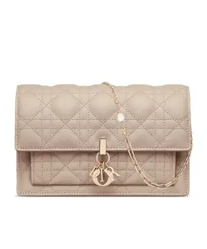 Dior Quilted Pouch With Chain