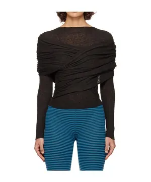 Paloma Wool Draped Knitted Sweater - Brown