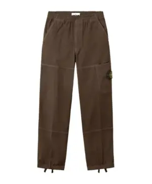 Stone Island Loose-fit Cargo Trousers With Elasticated Waistband - Umber