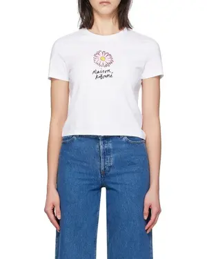 Maison Kitsuné Floating Flower" Printed Crewneck T-shirt